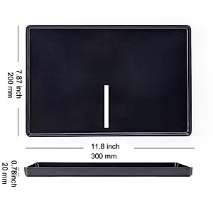Acrylic Collection Serving Trays& Platter for Kitchen,Beverage,Drink,Food or Bathroom,YAT-08410,Black (L30xW20x2cm)