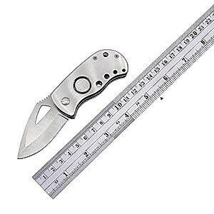 BYKCO Compact Pocket Knife, Minimalist EDC Portable Everyday Carry, Folding Mini Small Decent Hunting Knife, Box Cutter, Promotion Gift Button