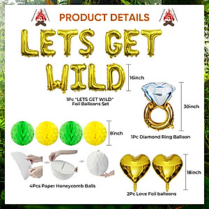 Lets Get Wild Banner Balloons Jungle Theme Bachelorette Party Decorations Kit Safari Bachelorette Party Photo Backdrop bridal Shower Decor Bachelorette Balloons Decor Balloon Banners