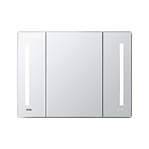 AQUADOM Signature Royale Bathroom Led Lighted Medicine Cabinet Defogger Integrated LED 3X Magnifying Mirror Electrical Outlet with USB 3 Doors 48in x 30in x 5in