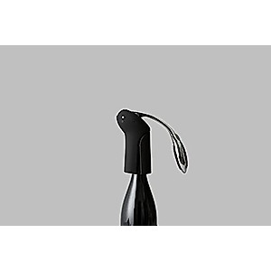 Rabbit Vertical Lever Corkscrew with Foil Cutter, 5 1/2w x 2 1/2d x 6h (in), Black