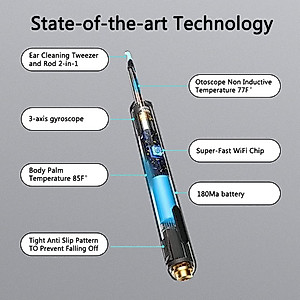 Oxbird(200-300W-PX) HD Wireless Otoscope with Light Ear Wax Camera, Ear Wax Remover Removal Cleaner Cleaning Kit, Suitable for Apple/Android, Dad and Madam Artifact,Perpetual Commitment