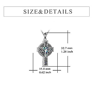 YFN Celtic Cross Urn Necklace Sterling Silver Celtic Tree of Life Ashes Pendant Abalone Shell Cross Cremation Jewelry Gifts for Women Men