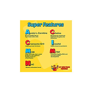 My Spectrum Heroes Kids Powder Multivitamin - Dissolvable Powder Supplement, Better Absorption, Non-GMO, Non-Gluten, No Artificial Ingredients - Neural Help for Children on The Spectrum - 122g(4.30oz)