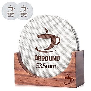 2 Packs 53.5 Puck Screen with Stand - Metal Espresso Coffee Filter, Reusable Puck Screen Replacement, Perfect Espresso Distribution Tool Compatible with Espresso Machine 54mm Portafilter Basket