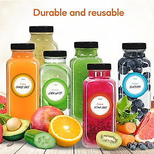 STARSIDE 12 Pack 16oz Glass Drinking Bottles with Lids,Vintage Water Bottles,Reusable Drinking Jars with Lids for Milk,Juicing,Kombucha,Juice