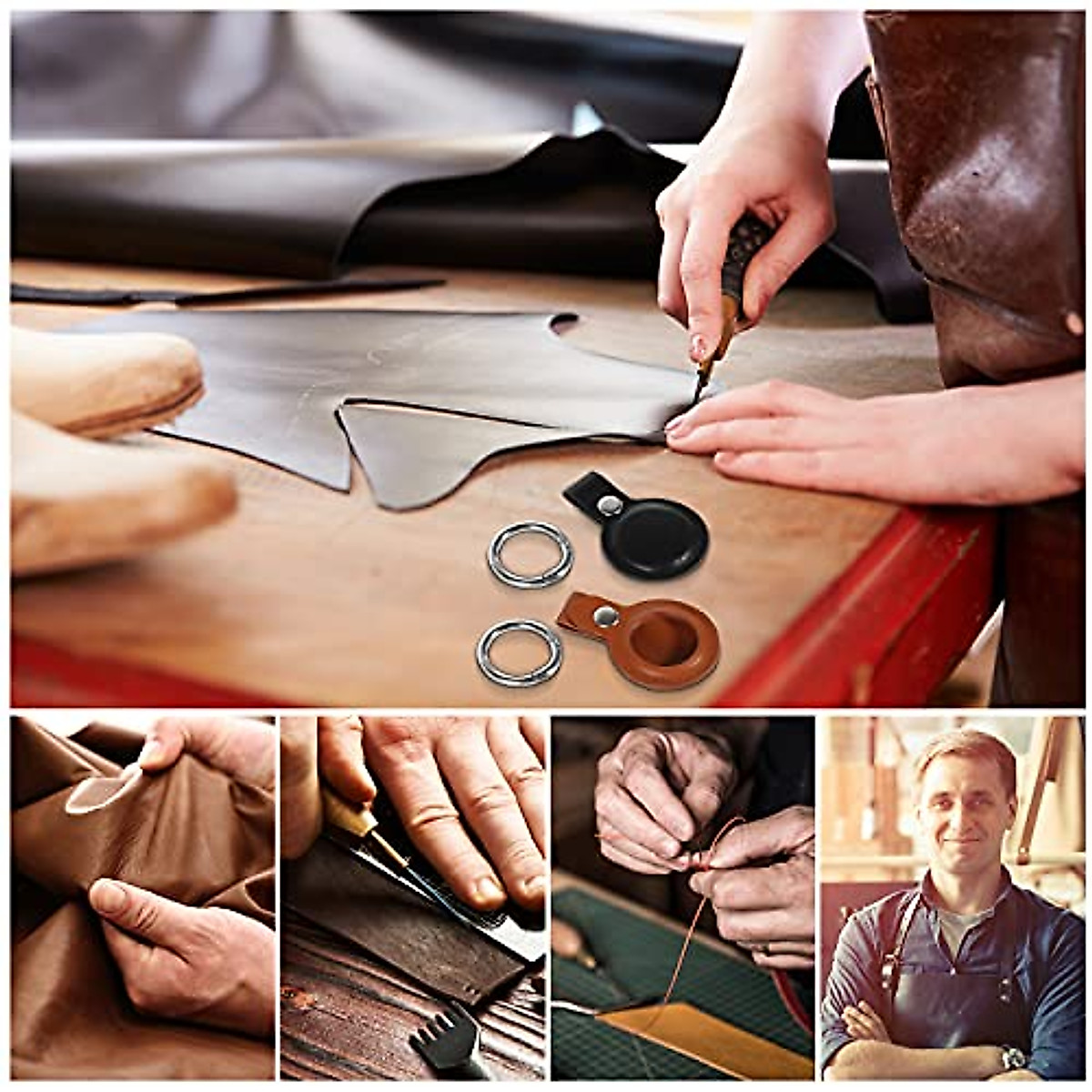 YUEVAN Airtags Case Anti-Scratch Protective Skin Compatible with AirTag Tracker Finder Keychain (Black)