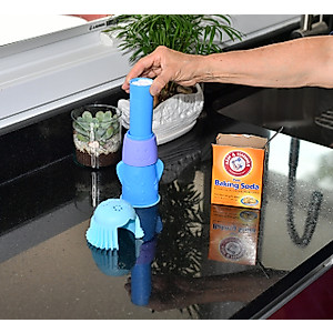 Home-X - Cool Mama Fridge and Freezer Odor Absorber & Freshener, Add Baking Soda to Absorb Funky Odors in the Refrigerator, Blue