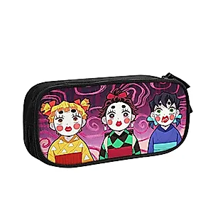 Anime Pencil Case Kimetsu No Yaiba Pencil Bag Cute Cosmetic Bag Cartoon Portable Large-Capacity Storage Bag Adult And Adolescent School Supplies