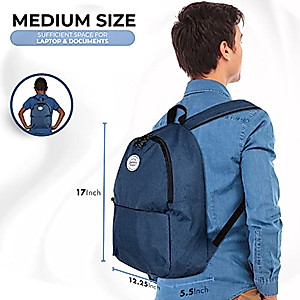 SUPRANICE Everyday backpack for boys girls millde high school, leisure, work - with 13" laptop compartment, 18 L, Comfortable Well Padded Lightweight Day Pack for Men Women