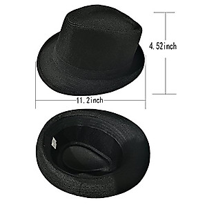 1920s Mens Clothing Gatsby Gangster roaring 20s Costume Accessories Set Fedora Hat and Tie for Gangster Theme Party Halloween(black)