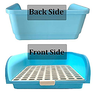 Oncpcare Super Large Rabbit Litter Box, Small Animal Restroom Square Rabbit Litter Toilet Chinchilla Potty Trainer Guinea Pig Litter Tray for Mink Squirrel Weasel