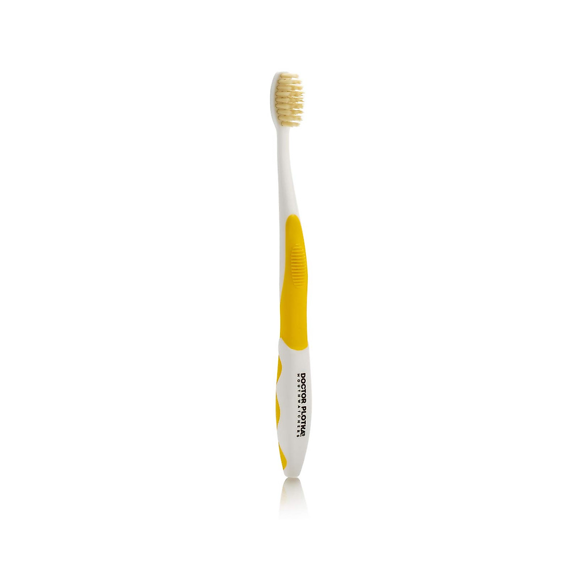 MOUTHWATCHERS Extra Soft Kids Toothbrush, Manual Flossing Toothbrushes, Ultra Clean, Yellow Childrens Toothbrush, Good for Sensitive Teeth and Gums, by Dr. Plotka's