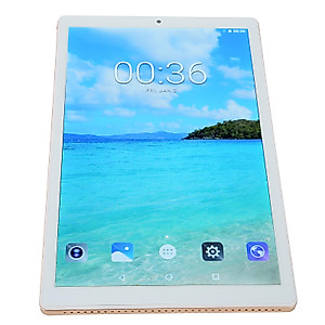 jerss Tablet, US Plug 100‑240V 10.1in HD Tablet Front 5MP Rear 8MP for Studying for Working (Gold)