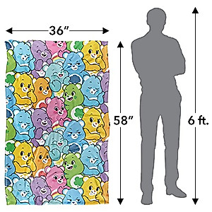 Care Bears Blanket, 36" x 58" Very Many Bears Pattern Silky Touch Super Soft Throw Blanket