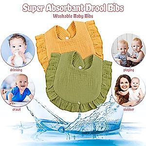 JaGely 12 Piece Baby Muslin Bibs Bandana Drool Bibs for Boys and Girls Soft Adjustable Baby Bibs Cotton Teething and Drooling Bibs for Baby Toddler Infant