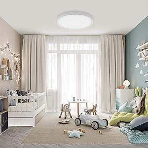 TALOYA Dimmable Flush Mount LED Ceiling Light,3 Color in One (3000K/4000K/6500K) White 12inch 20W=200W Round Flush Mount Light Fixture for Bedroom Kitchen