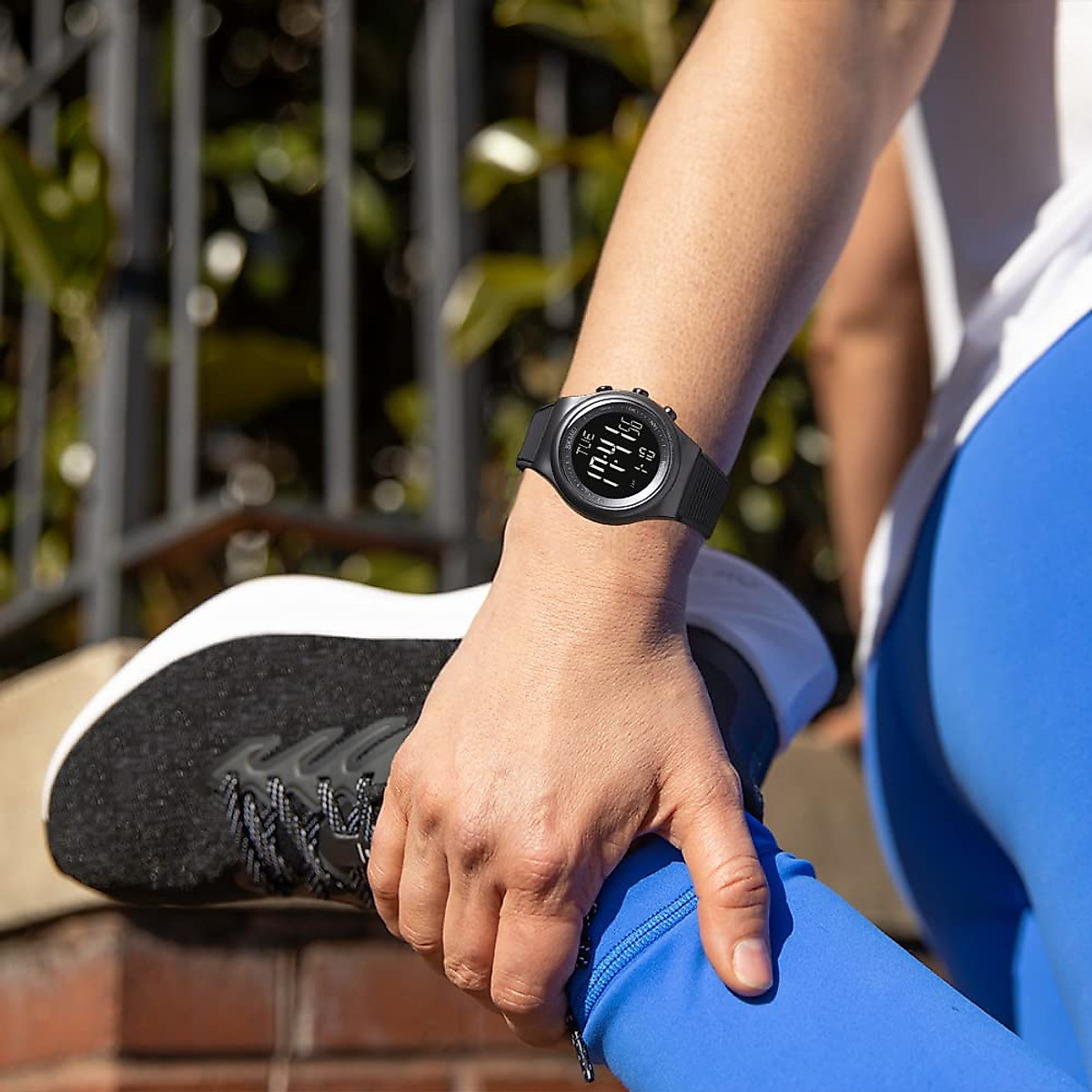 CakCity Digital Watch for Women Waterproof Stopwatch Sports Watches for Mens and Womens Unisex Outdoor Rubber Strap Multifunction Wristwatch with Luminous Display,Black/Black