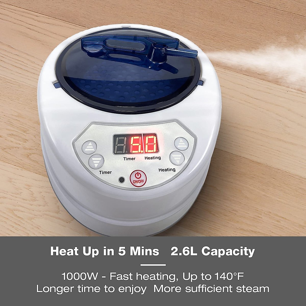 HIGOSPRO 2.6 L Sauna Steamer, Portable Sauna Generator for Sauna, Home SPA Fumigation Steam Machine with Touch Button, Timer Display and Remote Control