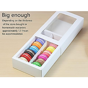 PQZKLDP 12Packs White Macaron Gift Boxes for 12 to 15 Macarons with Clear Window Cookie Packaging Box for Chocolate, Truffles Cake,Desserts,Mini Cupcakes, MuffinsHome X161