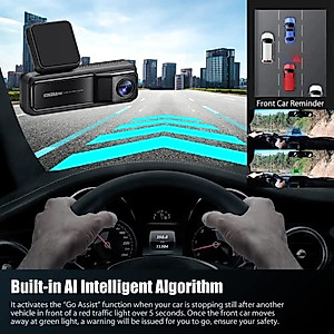 Miofive Car Dash Cam with GPS and Speed – 4K Front Dash Camera with 5G WiFi, 2160P UHD Recorder, Built-in 64G eMMC Storage, Night Vision, G-Sensor, Motion Detection and Parking Mode with Time Lapse