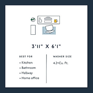 Revival Rugs Willow 4'x6' Machine Washable Area Rug for Kitchen Bedroom - 100% Recycled Oeko-TEX Certified, Medium Pile, Beige, Cream