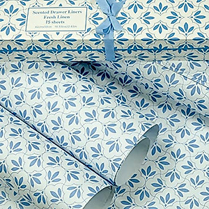 LA BELLEFÉE Linen Scented Drawer Liners 15 Sheets, Dresser Drawer Liner Drawer Paper Liner Gift for Women, Drawer Liners for Dresser, Shelf, Cabinet, Bathroom, Closet, Shoe Chest