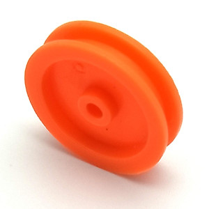 EUDAX 100 Pcs 2mm Hole Orange Plastic Belt Pulley for DIY RC Toy Car Airplane