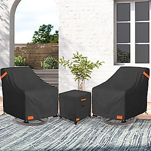 Dalema Outdoor Adirondack Side Table Cover,Heavy Duty 600D 100% Waterproof Patio Small Outdoor Table Covers,Outside Weather Resistant Furniture Cover for End Table.22"x22"x18",Black.