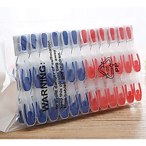 24 Pack Cute Clear Clothes Pins for Pictures Bathroom Clothesline Pegs Shirt Clips for Chip Bags Kitchen