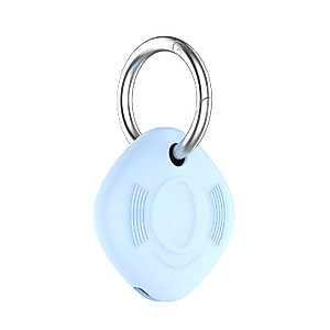 Compatible with Samsung Galaxy SmartTag/SmartTag+ Plus Case with Key Chain, Replacement Silicone Anti-Scratch Case Protective Skin Anti-Lost Soft Rubber Case Cover (Blue/Teal)