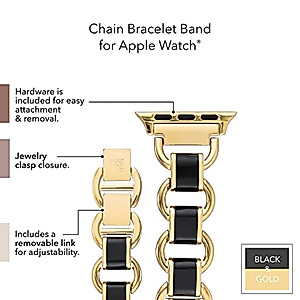 Anne Klein Fashion Chain Bracelet for Apple Watch, Secure, Adjustable, Apple Watch Replacement Band, Fits Most Wrists