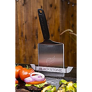 Blackstone 5188 Rear Gate, 3 Magentic Hooks and Tool Combo, Flat Top Griddle Accessories, Stainless Steel Barbeque Cooking Utensil Holder and Grease Guard, 1, Silver