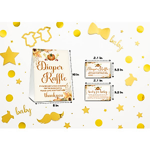 Baby Shower Cards Kit,Happy Fall Thanksgiving Day Set of 25 Baby Shower Invitations with Envelopes, Book Request Cards for Baby Shower,Autumn Pumpkin Baby Shower Party Favor Decoration(02)