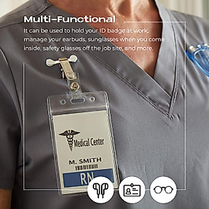 Readerest Magnetic Holders for Glasses, 2 Styles Stainless White & Black, Badge Holder, Eyeglass Holder, Sunglass Holder, Badge Clip, Nurse Badge Holder, Name Tag, Shirt Clip