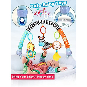 Pau1Hami1ton Baby Stroller Arch Toys, Car Seat Toys,Bouncer Toy Bar/Mobile for Bassinet,Adjustable Baby Hanging Toys Fit for Crib Bed,Stroller,Car Seat, Feeding Chair.S-19(Zebra)