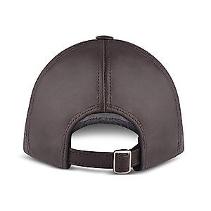 Genuine Leather Baseball Cap Outdoor Sports Hat (Black), Medium-X-Large
