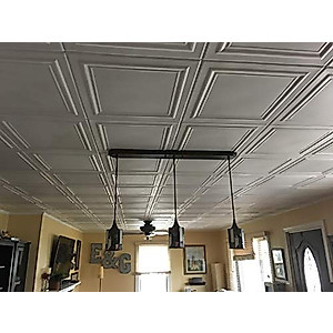 A La Maison Ceilings R24 Line Art Foam Glue-up Ceiling Tile (128 sq. ft./Case), Pack of 48, Plain White
