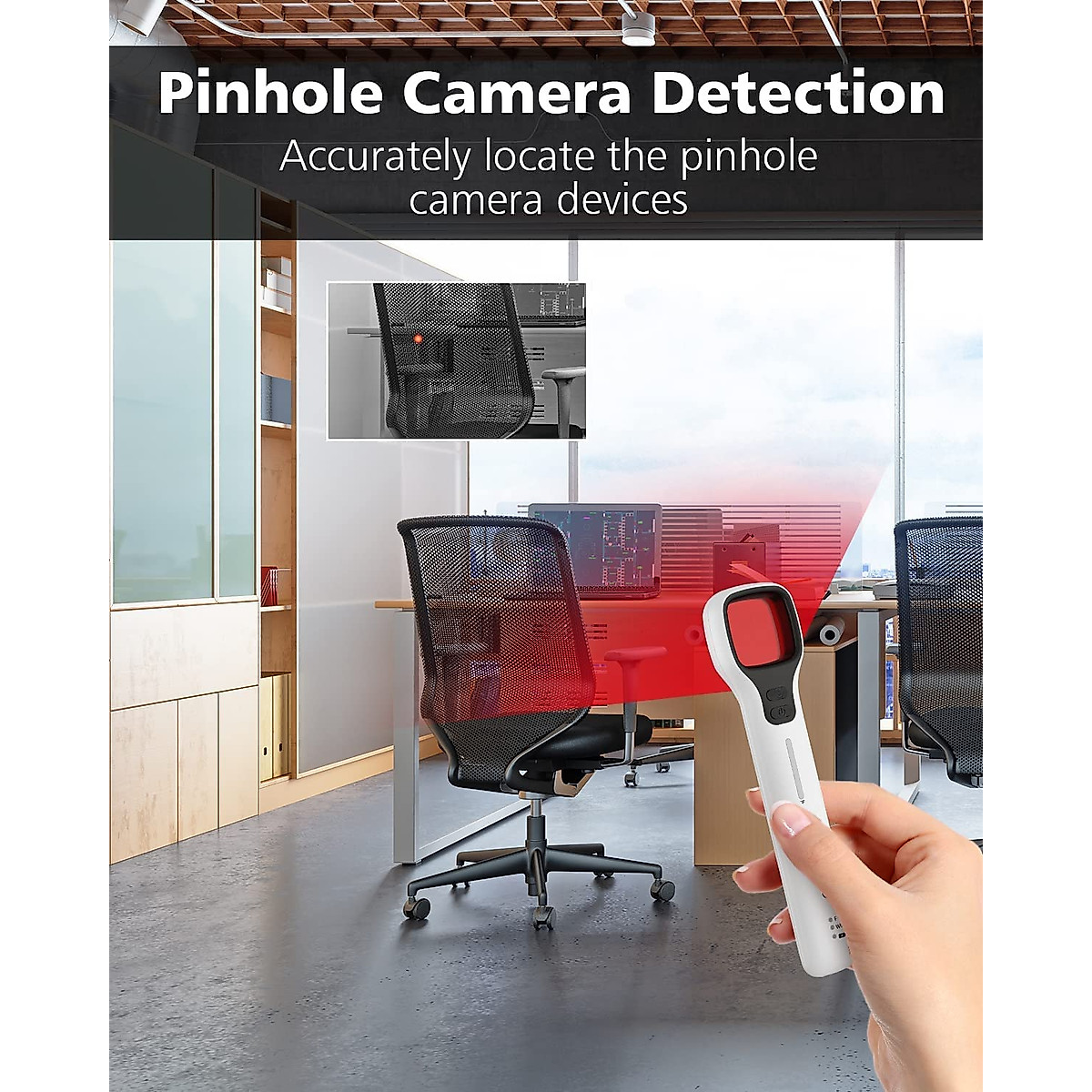 Voivey G6 Sport Bug Detector for Hidden Camera, Fashionable Privacy Protector with Anti Theft System, 720p, Hidden Camera Detectors, 7 Levels Sensitivity, 30H Working Time Travel, Gifts for Men Women