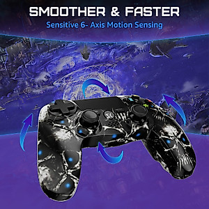 Controller for PS4, Wireless Controller 2 Pack for Sony PlayStation 4/Slim/Pro, Remote Control with Double Vibration, 6-axis Motion Sensor, Speaker, 3.5mm Audio Jack, TouchPad, and 800mAh Battery