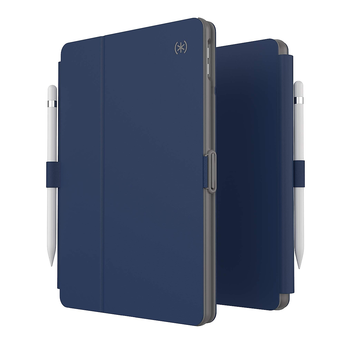 Speck Balance Folio Case for iPad 10.2 Inch (2019-2021) - Drop & Camera Protection, Slim Multi Range Stand, Apple Pencil Holder - Arcadia Navy/Moody Grey