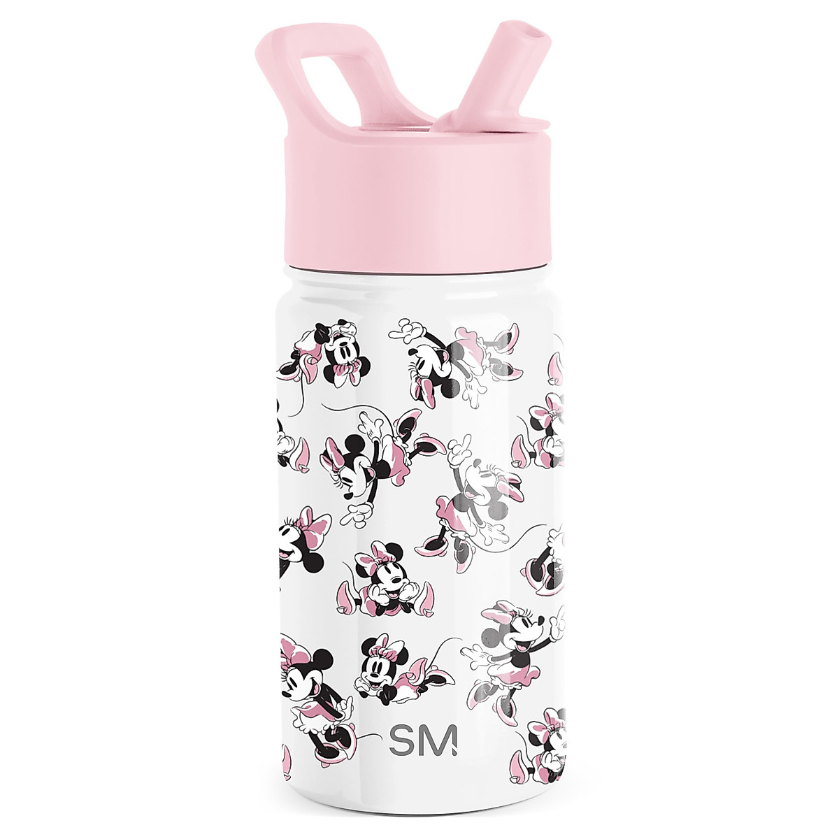 Simple Modern Disney Minnie Mouse Kids Water Bottle with Straw Lid | Reusable Insulated Stainless Steel Cup for Girls, School | Summit Collection | 14oz, Minnie Mouse Retro