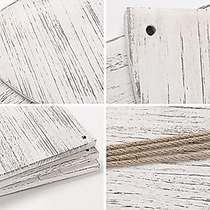 Fenteer Premium Swing Hanging Rope Corner Shelves 1 Holder W/Hook Decoration, White 2 Tier