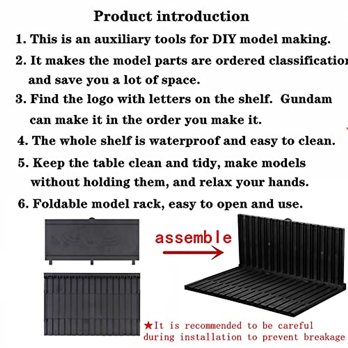 Starmoonn Model Part Placement Rack,Model Shelf,Model Classification,The Shelf is Suitable for Making Gundam Hobby Models and Various Role Models, Black