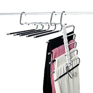 CoHoXXYY Pants Hangers Space-Saving: Non-Slip, Organize Multiple Types of Pants with Ease - Jeans, Trousers, Leggings, Scarves (2 Pack)