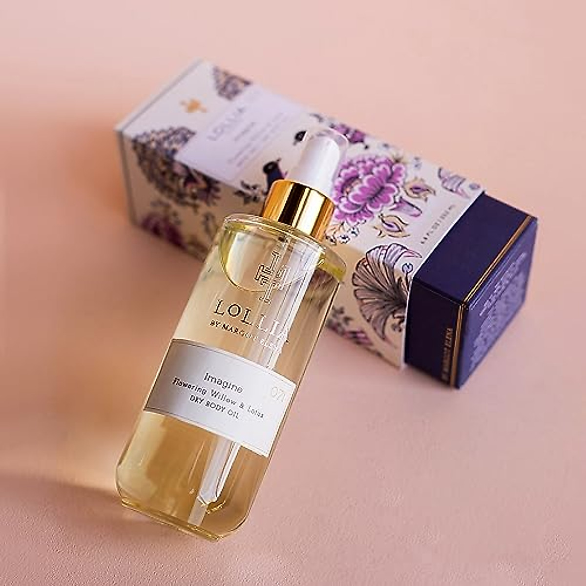 LOLLIA Imagine Dry Body Oil, 6.8 Fl. Oz. – Flowering Willow & Lotus – Women’s Body Oil, Scented Body Oil, Moisturizing Body Oil, Dry Body Oil for Women, For All Skin Types