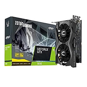 ZOTAC Gaming GeForce GTX 1650 AMP CORE 4GB GDDR6 128-bit Gaming Graphics Card, Super Compact, ZT-T16520J-10L