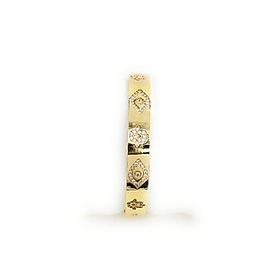 LESLIE BOULES Evil Eye & Hamsa Hand Cuff Bracelet For Women 18K Gold Plated Fashion Jewelry