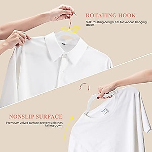 HOUSE DAY Pink Velvet Skirt Hangers 24 Pack and White Velvet Hangers 50 Pack, Non Slip Hangers Set