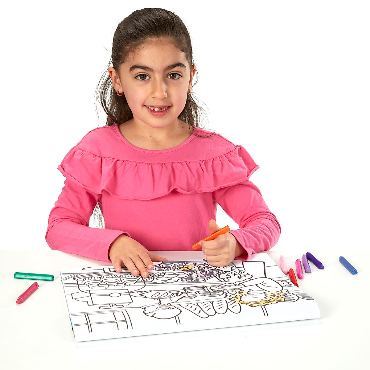 Melissa & Doug Jumbo Coloring Pad (11 x 14 inches) - Town, 50 Pictures